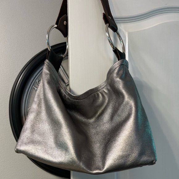Capisce | Bags | Rare Silver Bronze Metallic Leather Hobo Bag Capisce ...
